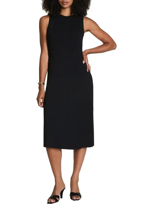 Spanx Ruched Sleek Jersey Tank Dress - Classic Black