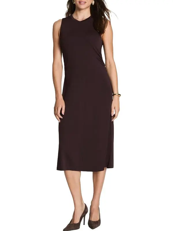 Spanx Ruched Sleek Jersey Tank Dress - Truffle Brown