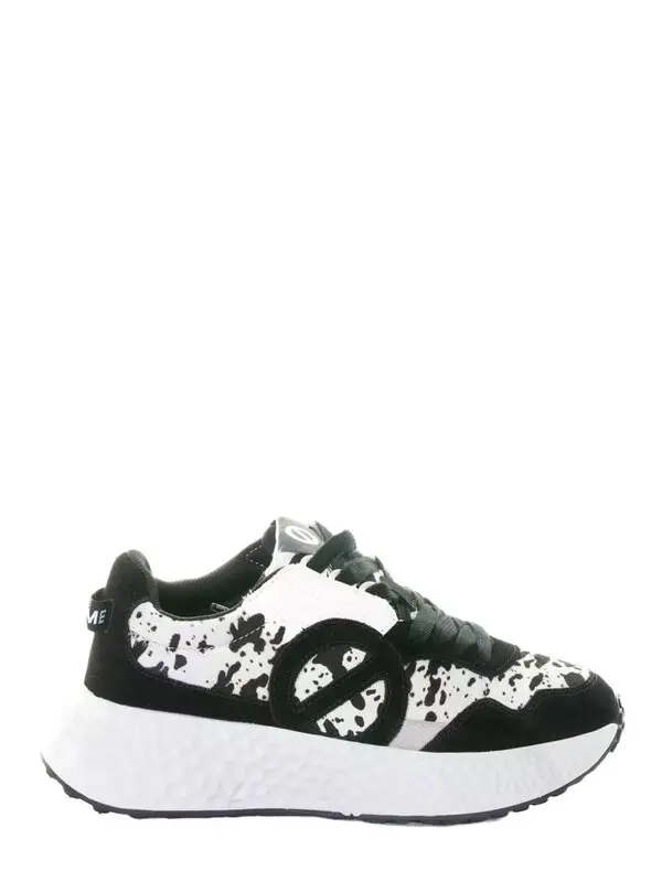NO NAME Animal-print Lace-up Sneakers - White