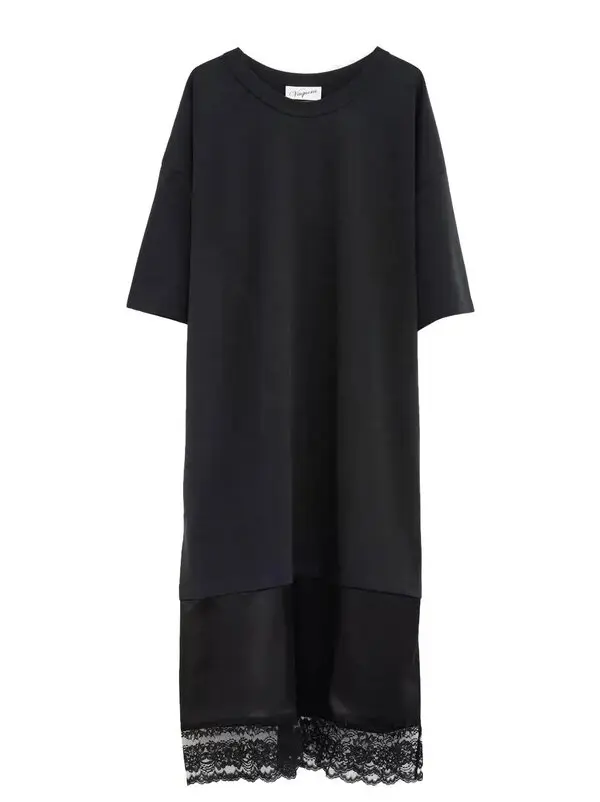 Vaquera Lace-trim Midi Dress - Black