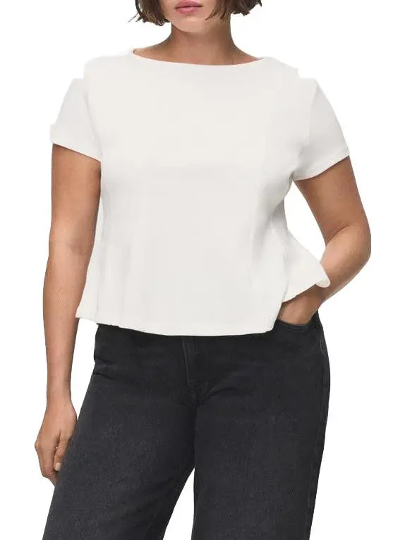 Mango A-line Cotton T-shirt - White