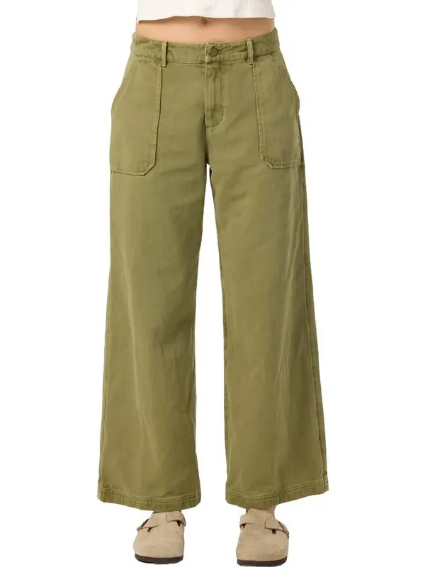 O'Neill Chandler Wide Leg Carpenter Pants - Martini Olive