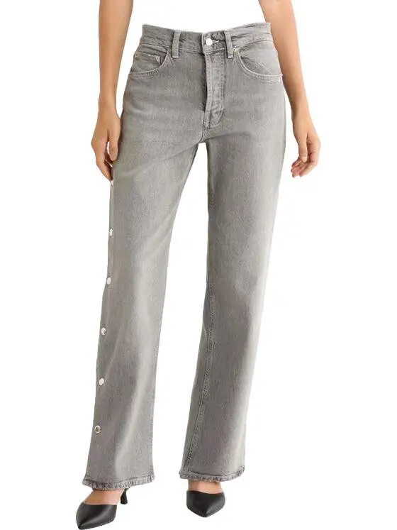 Rails Del Mar High-waist Wide-leg Jeans - Stone Grey