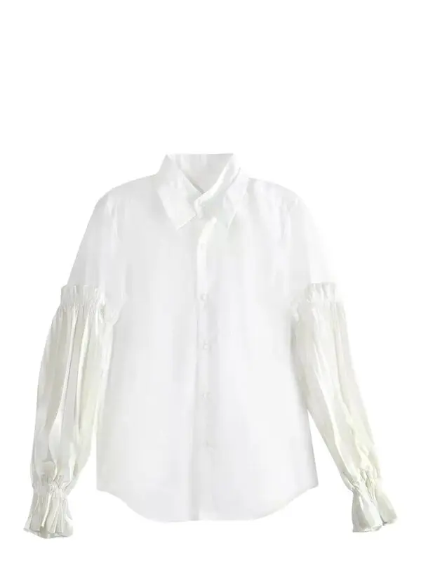 Noir Kei Ninomiya Ruffled-sleeve Shirt - White