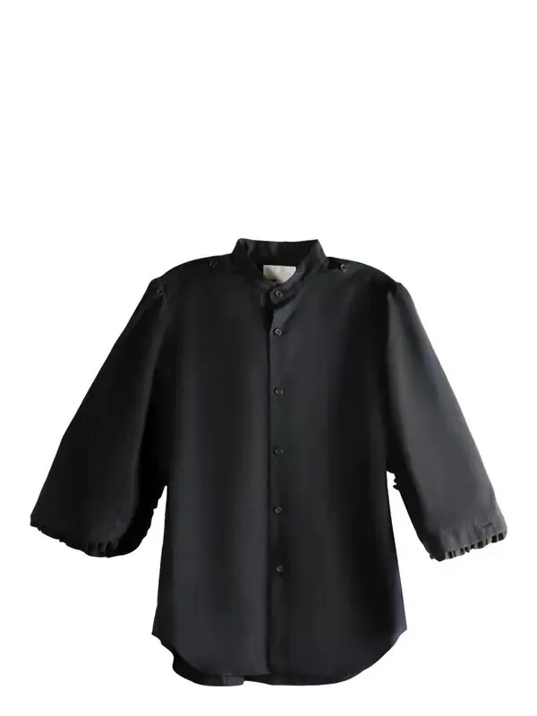 Noir Kei Ninomiya Ruffled-sleeve Top - Black
