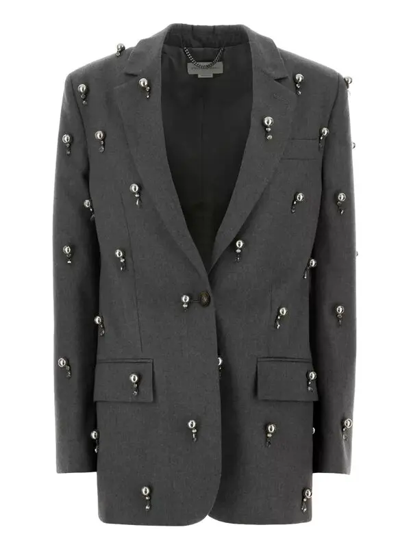 Stella McCartney Embellished Wool Blazer - Grey