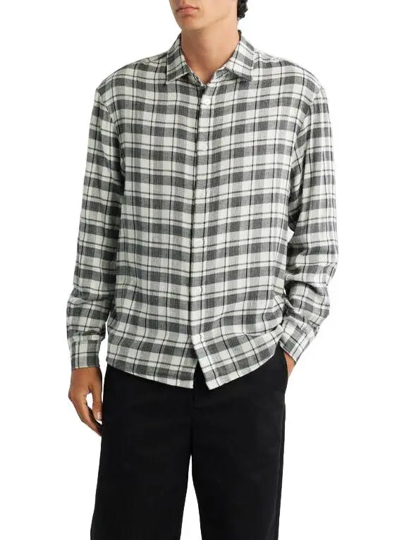 KROST Kenmare Plaid Cotton Flannel Button-up Shirt - Black