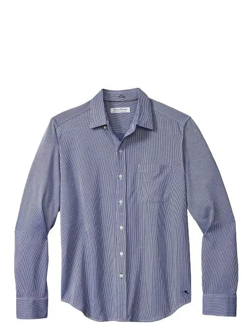 Tommy Bahama San Lucio Sol Stripe Islandzone® Cotton Blend Button-up Shirt - Kingdom Blue