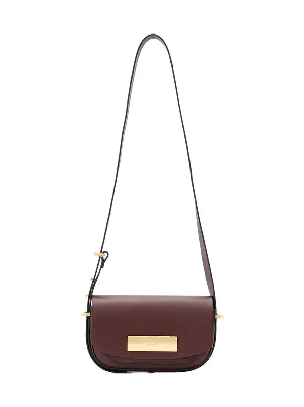 ALLSAINTS Etta Leather Crossbody Bag - Dark Red