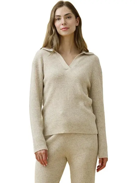 KIP Merino Cashmere Lounge Sweater - Champagne