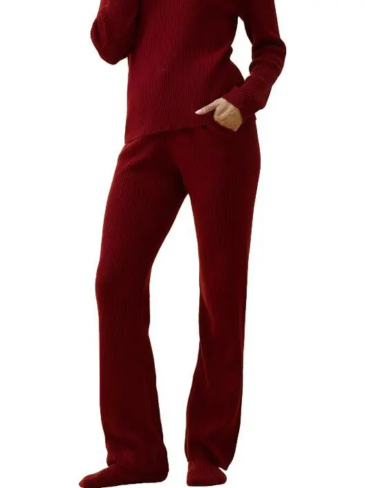 KIP Merino Cashmere Lounge Pants - Crimson