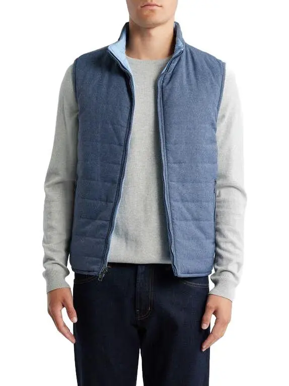 Scott Barber Reversible Quilted Vest - Denim