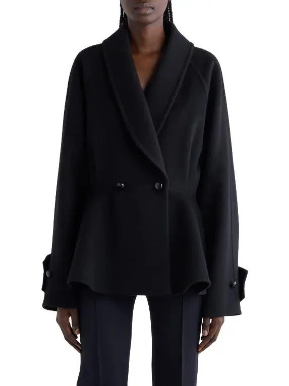 Chloé Double-breasted Wool Peplum Jacket - Black