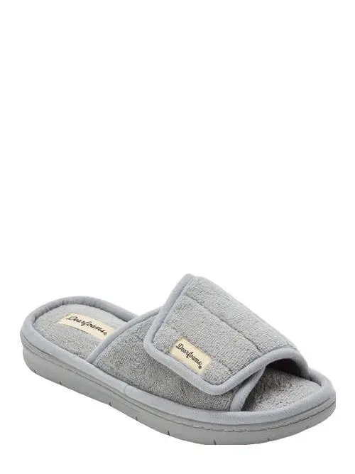 DEARFOAMS Terry Adjustable Slide Slipper - Sleet