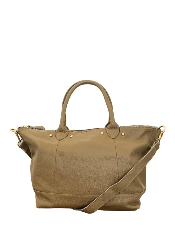 Pink Haley Ellie Handmade Leather Tote - Sand
