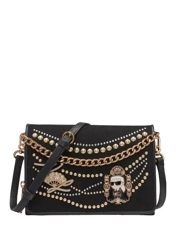 Karl Lagerfeld Paris Lourdes Crossbody - Black/gold