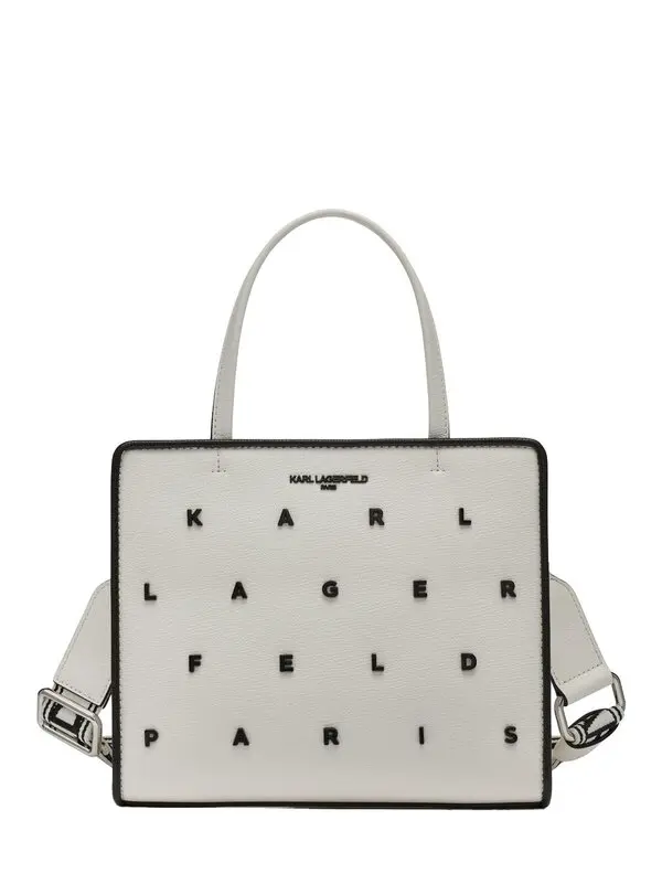 Karl Lagerfeld Paris Maybelle Satchel - White/black