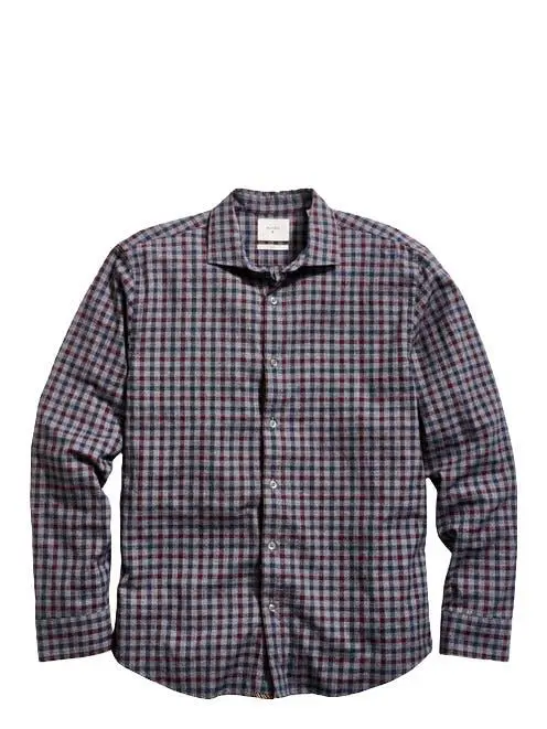 Billy Reid Mélange Plaid Cotton Button-up Shirt - Navy Multi