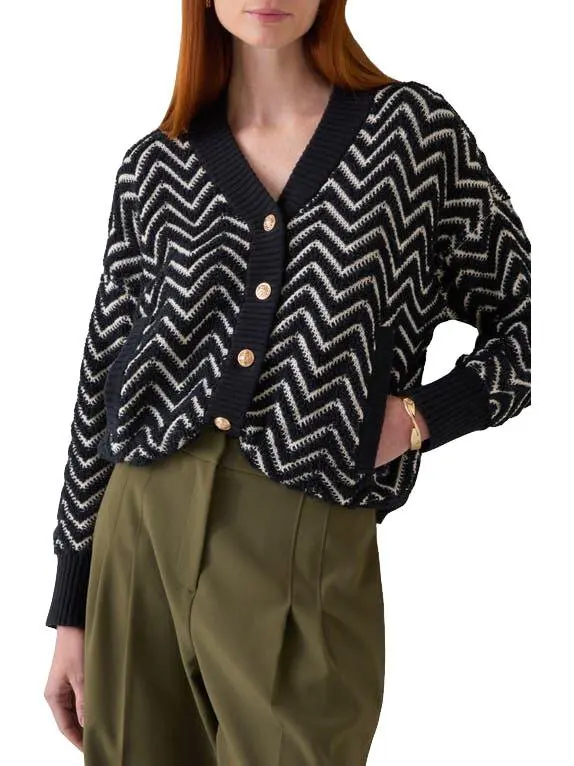 LK BENNETT Dakota Loop Cardigan - Black