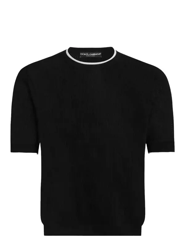 Dolce & Gabbana Ribbed Short-sleeve T-shirt - Black