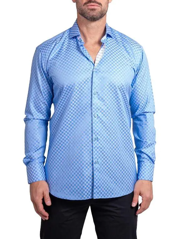 MACEOO Einstein Ascension Contemporary Fit Button-up Shirt - Blue