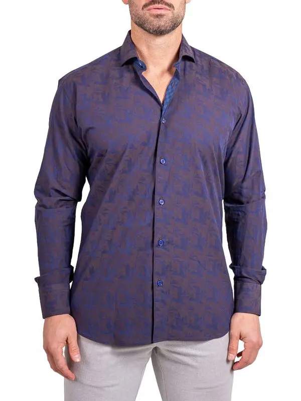MACEOO Einstein Ascension Contemporary Fit Button-up Shirt - Blue