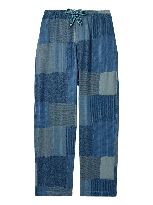 Kapital Patchwork Cotton Trousers - Blue