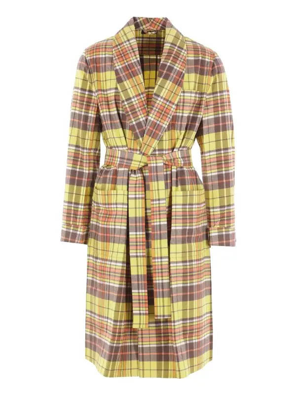 Prada Robe-style Coat - Cream+cocoa