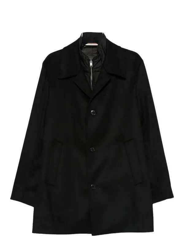 BOSS Wool And Cashmere Blend Coat - Black