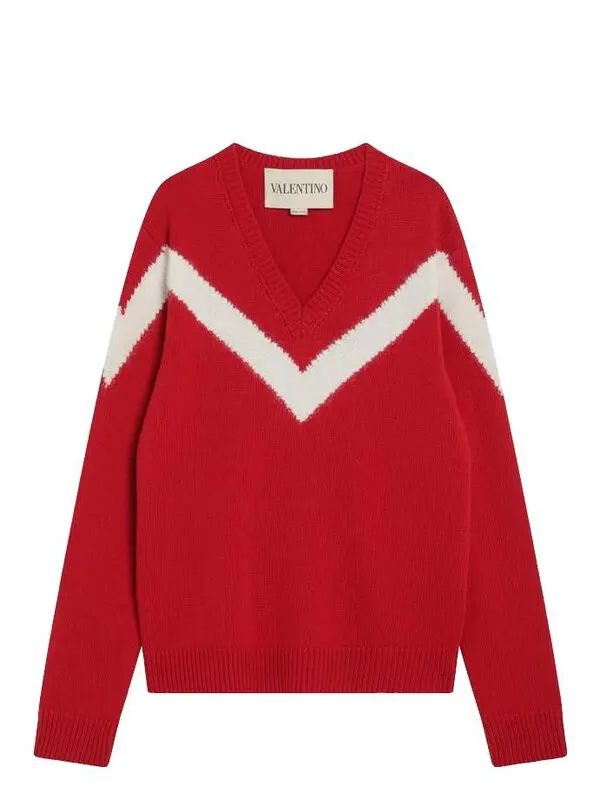 Valentino Garavani Sweater With Vlogo And Bow Detail - Red