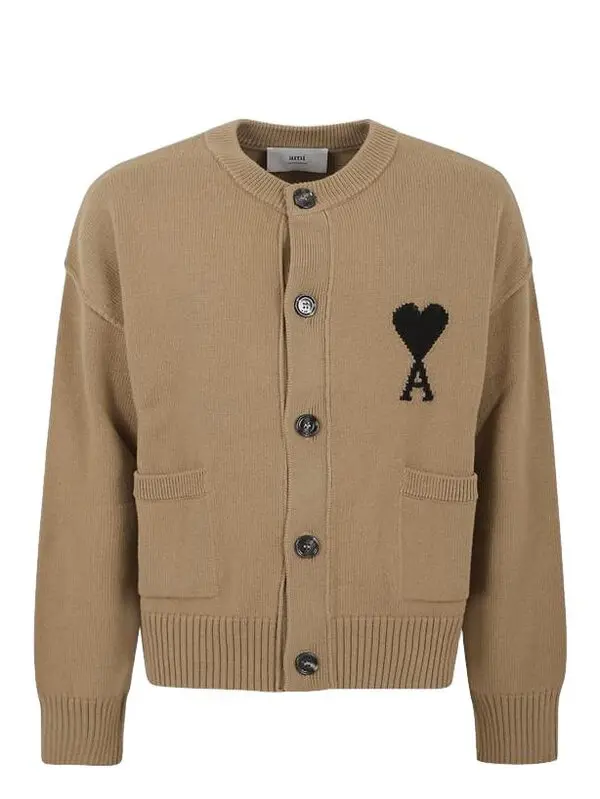 Ami Adc Cardigan - Camel/black