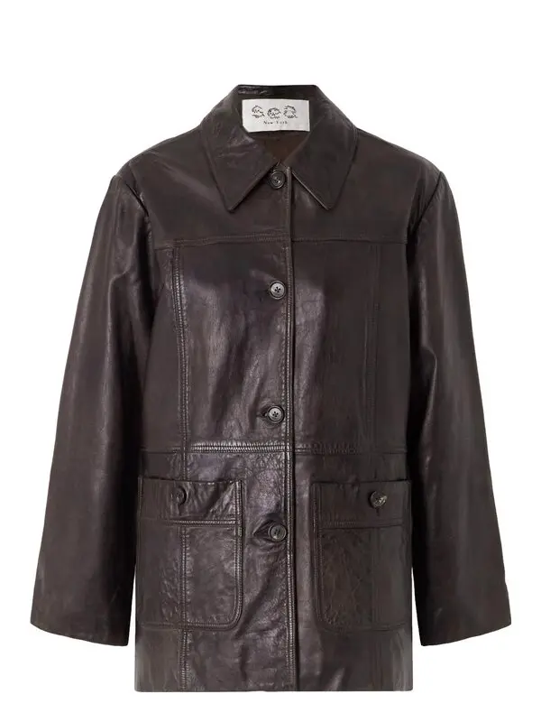 Sea Lenoir Leather Jacket - Brown