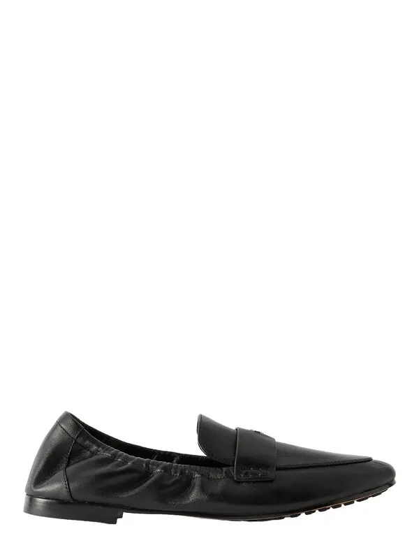 Tory Burch Embellished Leather Loafers - Black