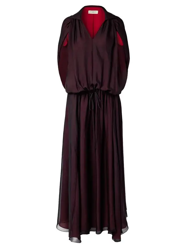 KALLMEYER Gillian Laye Gathered Silk-chiffon Maxi Dress - Red