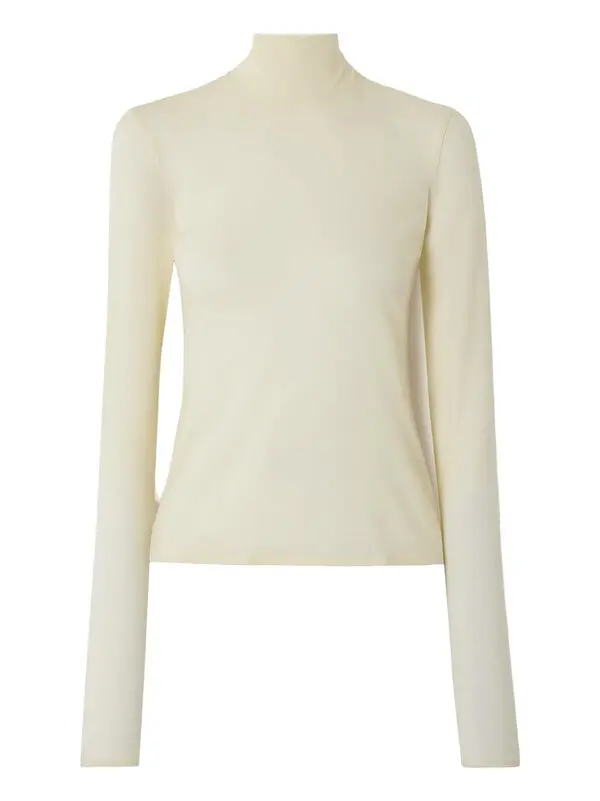 JIL SANDER Jersey Turtleneck Top - Off-white