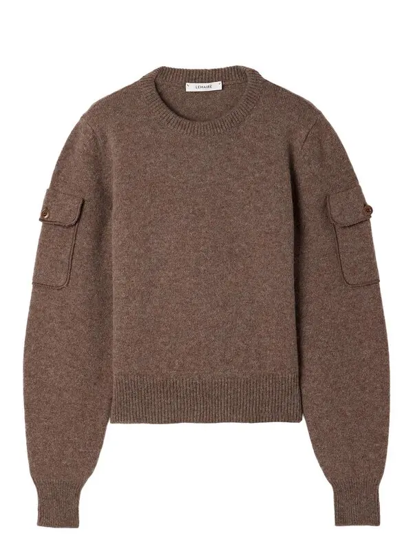 LEMAIRE Wool Knit Sweater - Brown