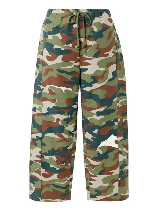 MOTHER The Drawn Half-pipe Ankle Camouflage-print Pants - Green