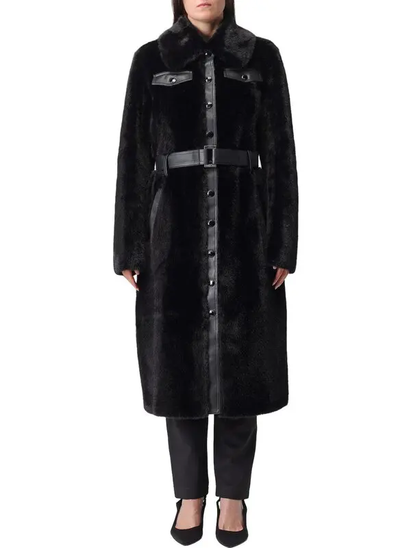 Patrizia Pepe Fur Coat - Black