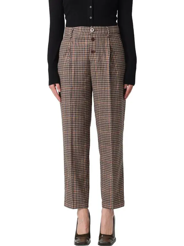 Liu Jo Checkered Trousers - Beige