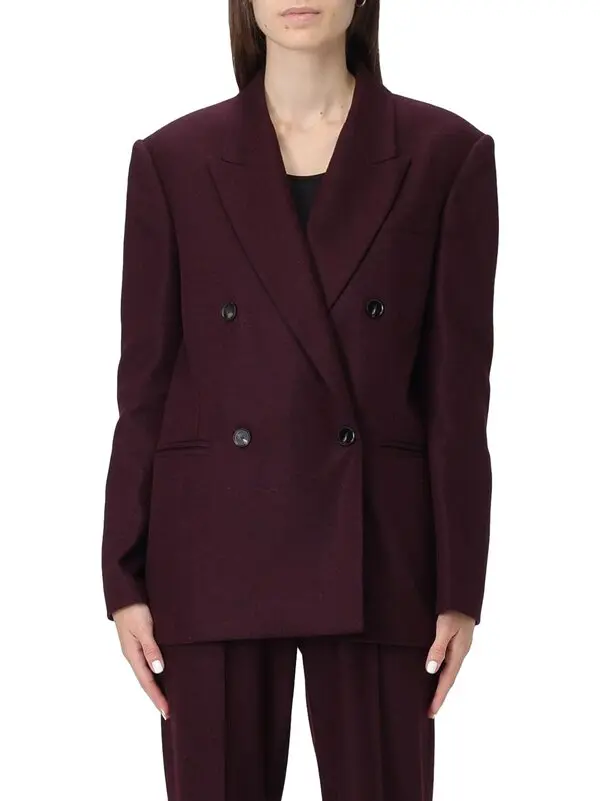 Liviana Conti Double Breasted Jacket - Wine