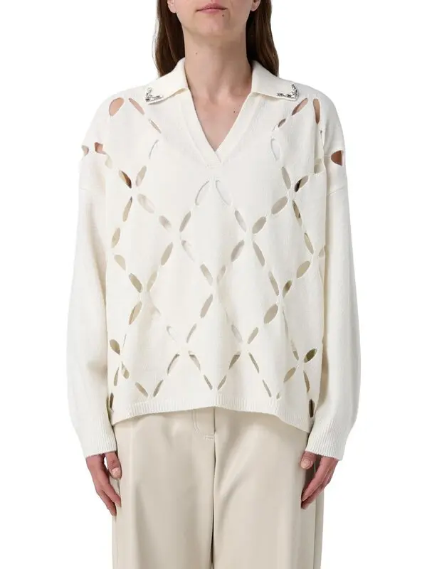 Liu Jo Cut Out Detail Sweater - White