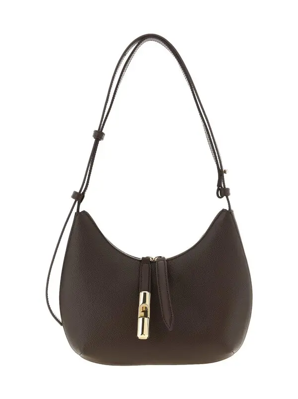 Furla Textured Leather Shoulder Bag - Cocoa