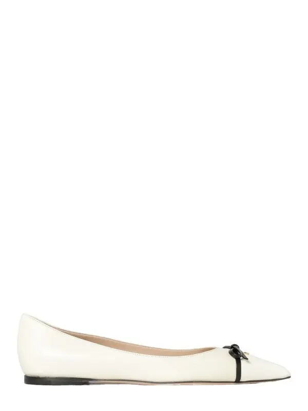 Valentino Garavani Ballet Flats In Smooth And Patent Calfskin - Ivory