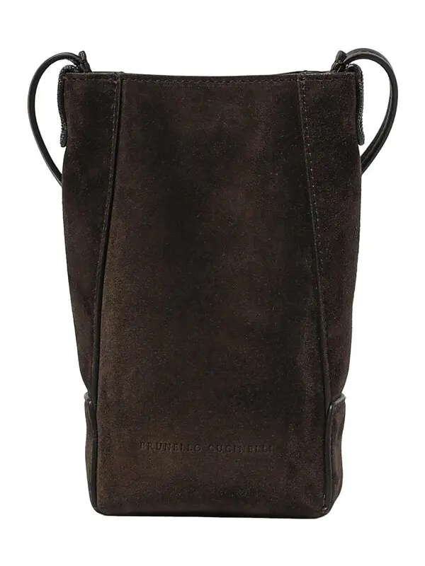 Brunello Cucinelli Suede Crossbody Bag - Dark