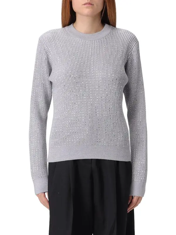 GOLDEN GOOSE Ribbed Embellished Sweater - Grey