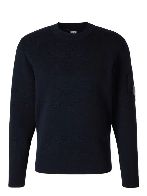 C.P. COMPANY Round Neck Sweater - Navy Blue