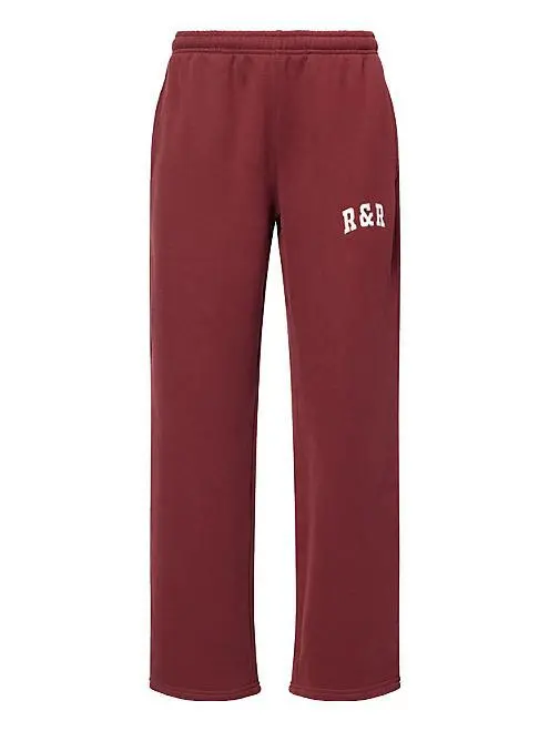 RU & ROCKA Logo-print Jersey Jogging Bottoms - Burgundy