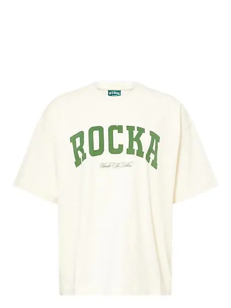 RU & ROCKA Oversized Varsity Cotton T-shirt - Butter Cream