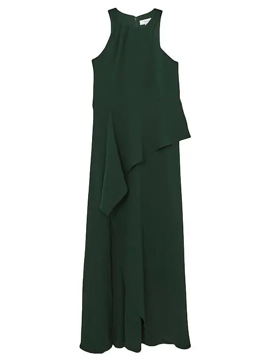 REISS Gabriella Slash-neck Woven Maxi Dress - Green