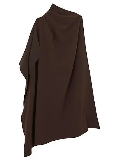 REISS Ellery Draped One-shoulder Mini Dress - Chocolate Brown